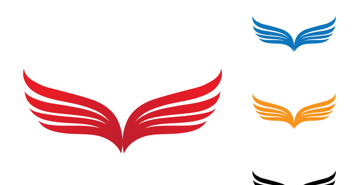 Kanat Kuş şahin melek logo vektör V3 - TemplateMonster