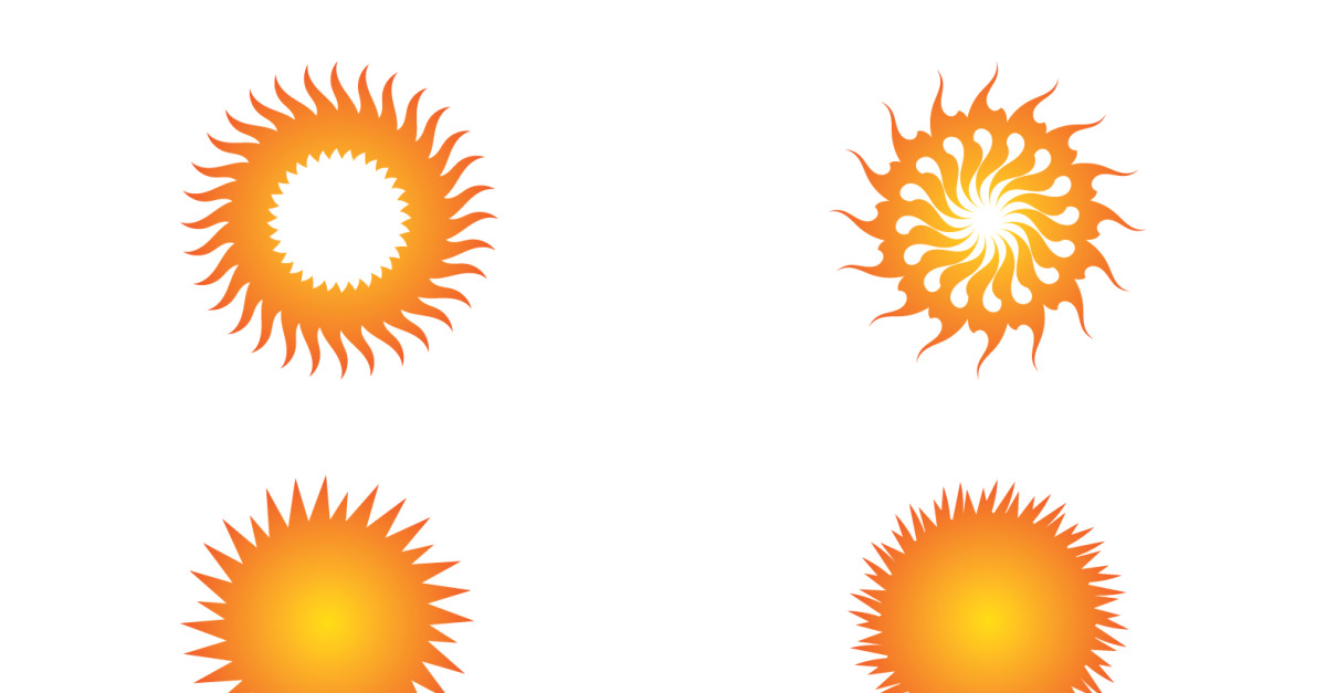 Logotipo do sol e vetor de paisagem de símbolo v9