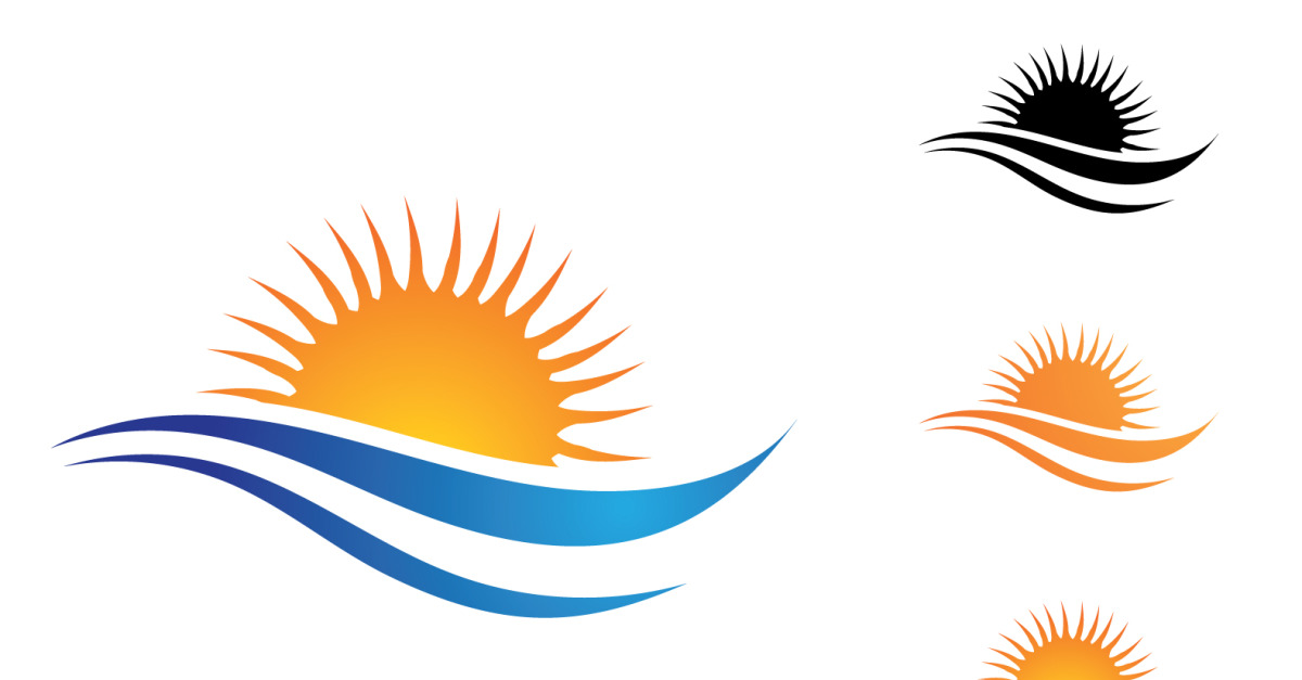 Sun Logo and symbol landscape vector v16 - TemplateMonster