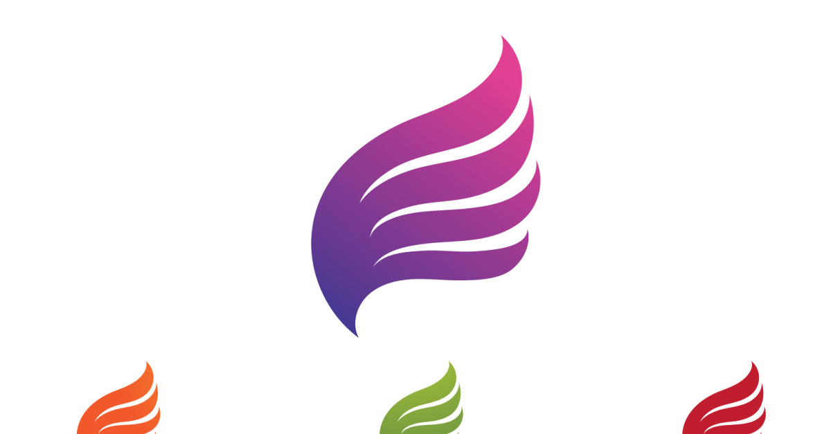 Wing Bird falcon angel logo vector V1 - TemplateMonster