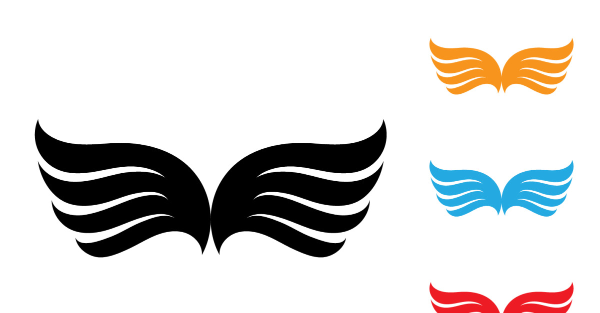 Wing Bird falcon angel logo vector V4 - TemplateMonster
