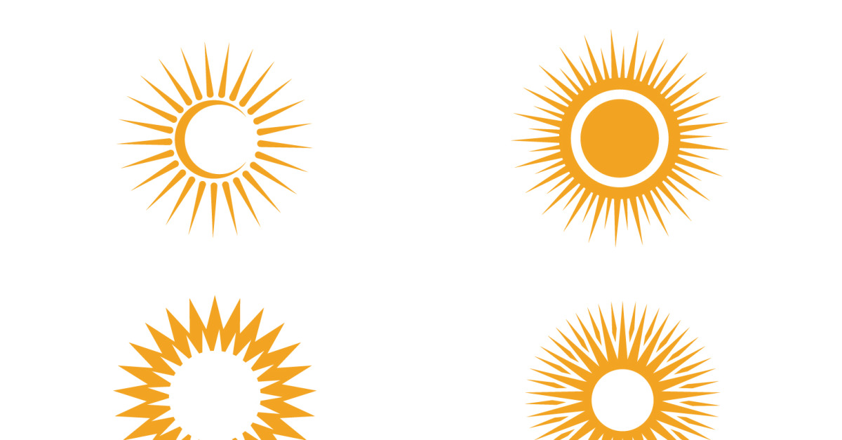 Sun circle nature logo and symbol vector v1 - TemplateMonster