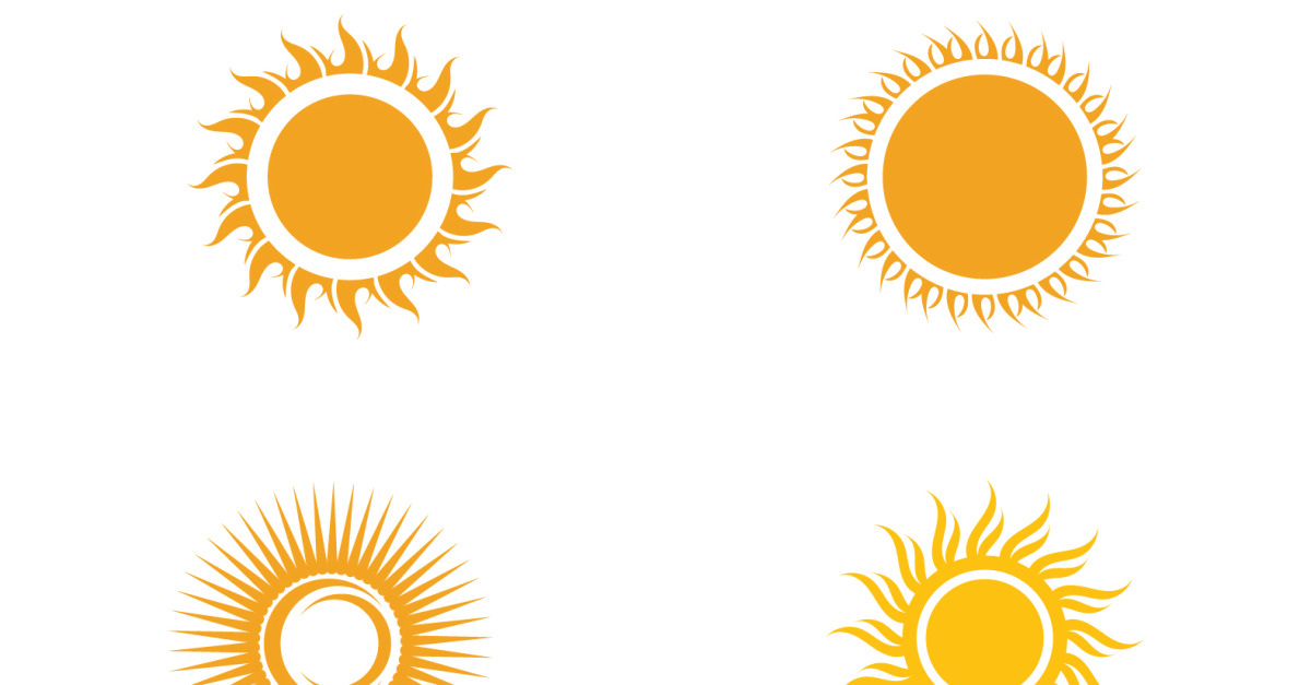 Sun circle nature logo and symbol vector v3 - TemplateMonster