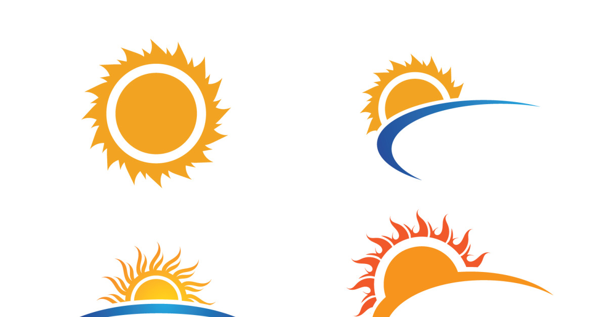 Sun circle nature logo and symbol vector v4 - TemplateMonster