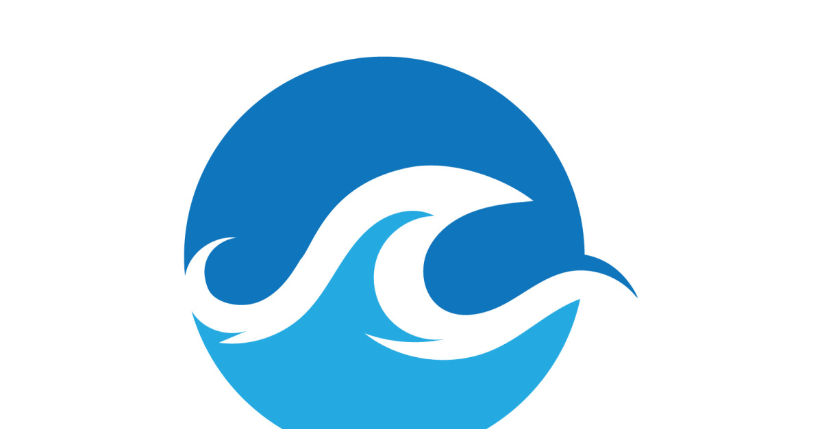 Water wave beach blue water logo vector v24 - TemplateMonster