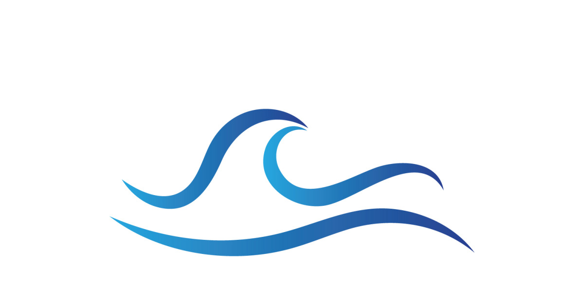 Water wave beach blue water logo vector v2 - TemplateMonster