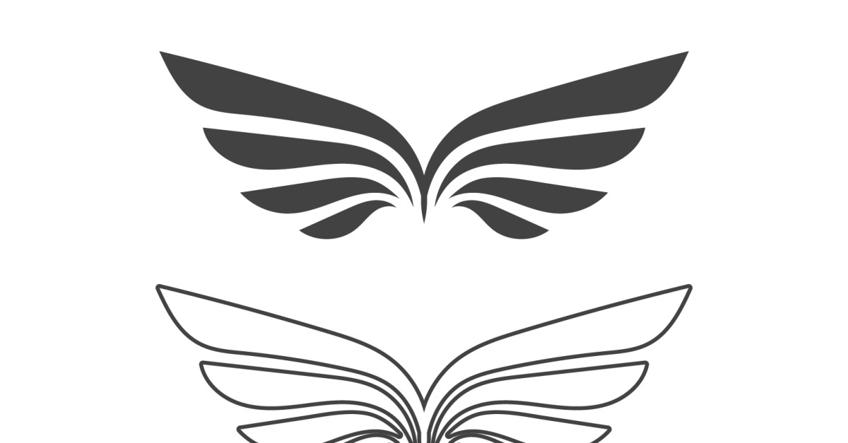 Wing bird falcon angel vector design for logo v7