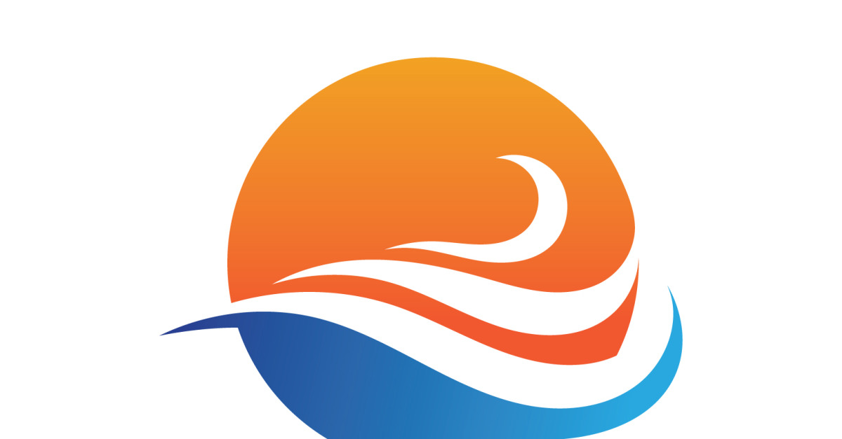 Agua onda playa azul agua logo vector v23 - TemplateMonster