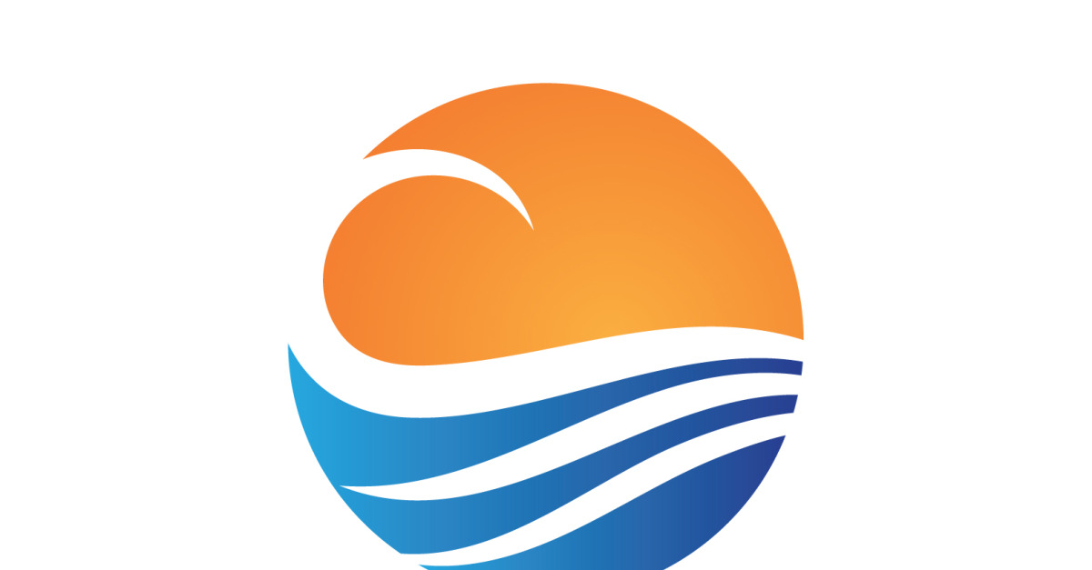 Onda de agua playa agua azul logo vector v21