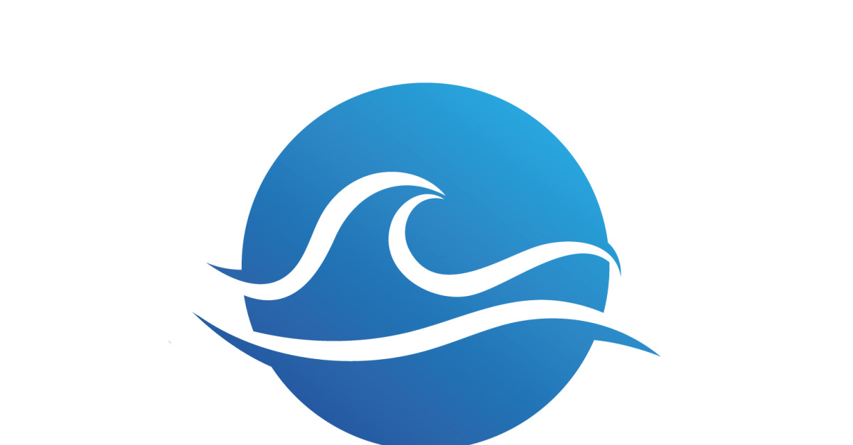 Water wave beach blue water logo vector v26 - TemplateMonster