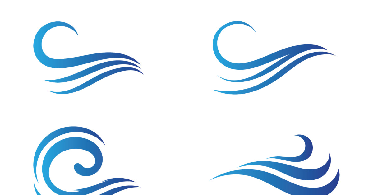 Water wave beach blue water logo vector v36 - TemplateMonster