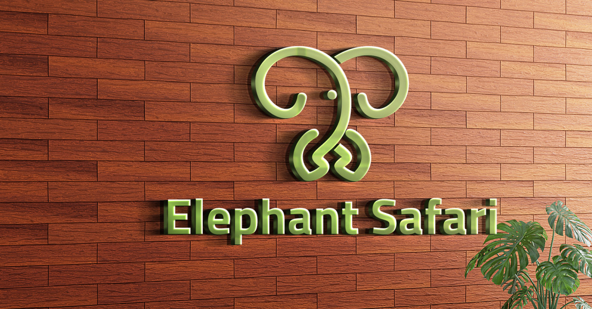 Elephant Safari Logo Design Template - TemplateMonster