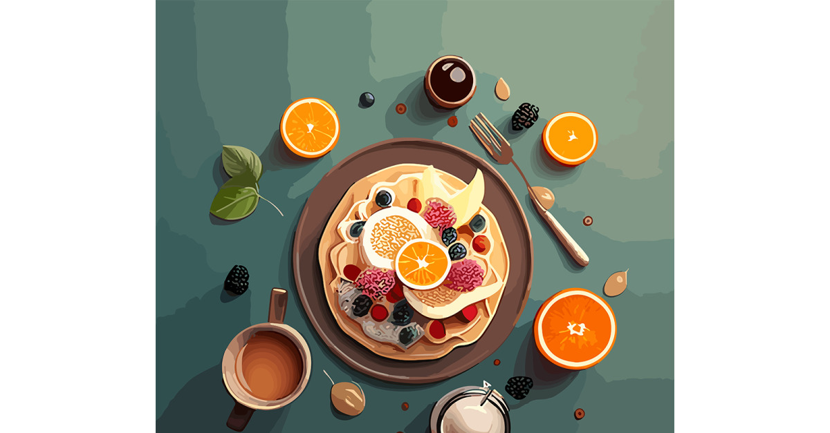Connor Francis Art Delicious Pancake Illustration Vector