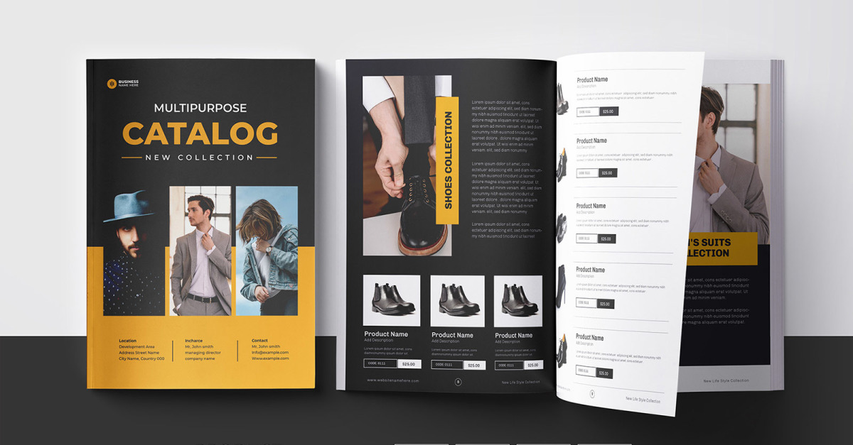 Modelo de catálogo de produtos ou design de catálogo