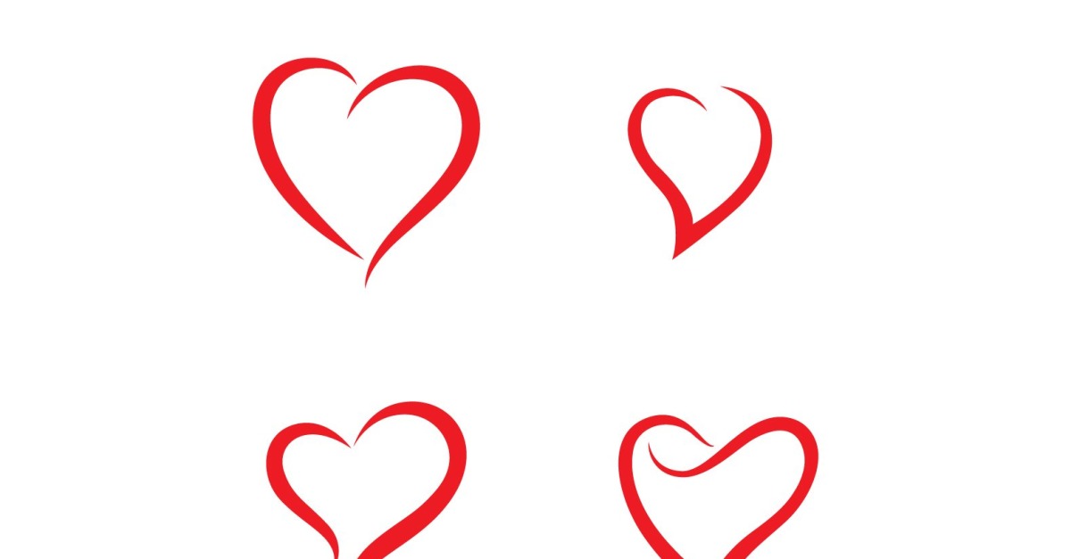 Love heart red symbol logo or icon template v19