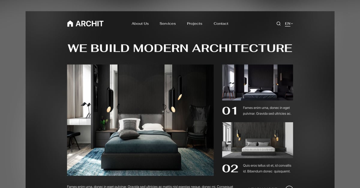 Architecture Website Hero Section #328170 - TemplateMonster