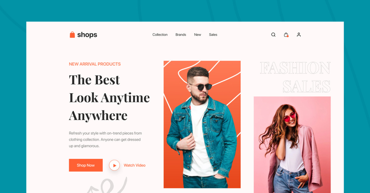 Section de héros de site Web de mode 01 - TemplateMonster