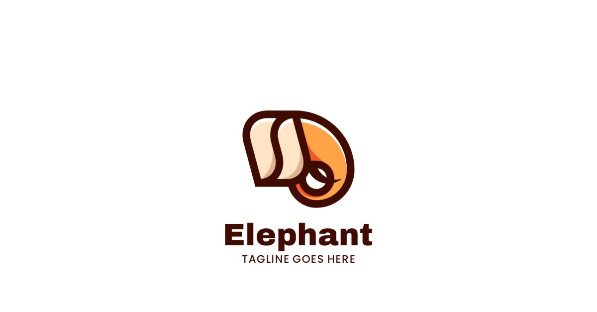 Elephant Simple Mascot Logo 1 #328235 - TemplateMonster