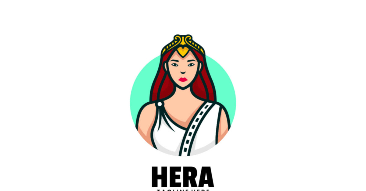 Estilo de logotipo de desenho animado da mascote Hera