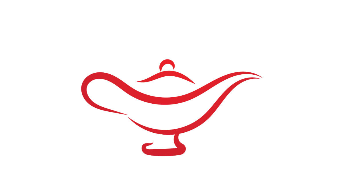 Magic lamp aladin djin logo vector design element v16
