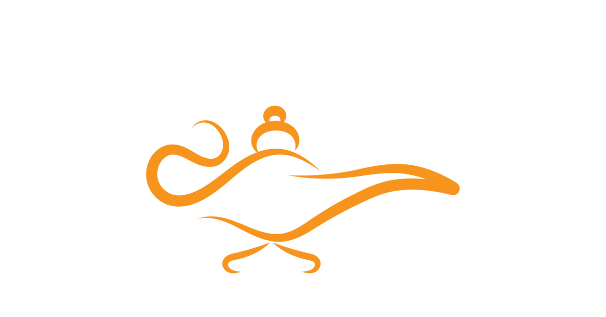 Magic lamp aladin djin logo vector design element v4