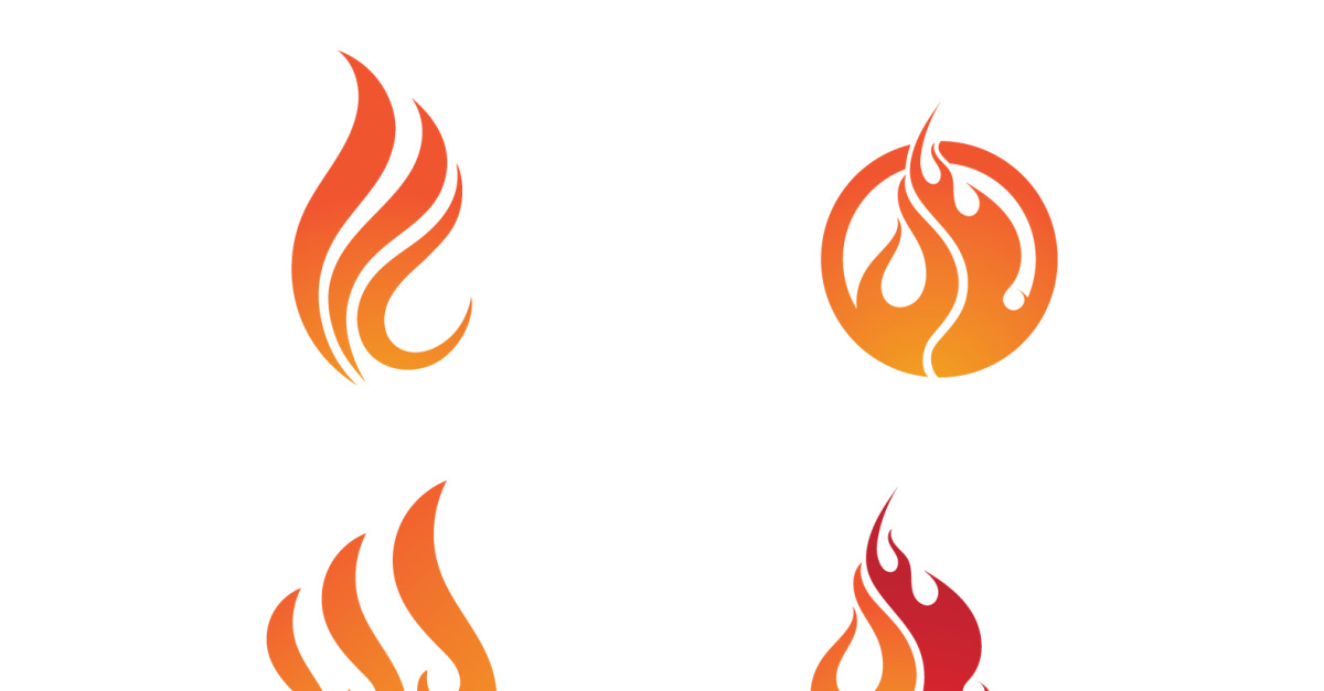 Ateş yanık alev sıcak logo vektör öğe tasarımı v9