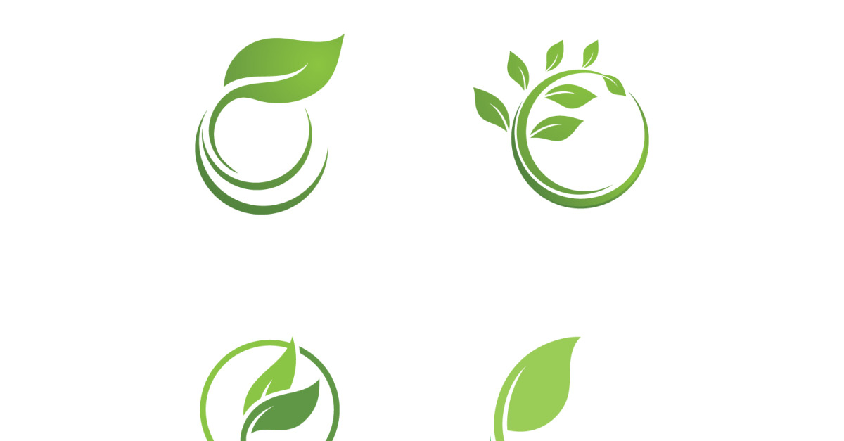 Eco list zelený strom čajový list a přírodní list logo v5
