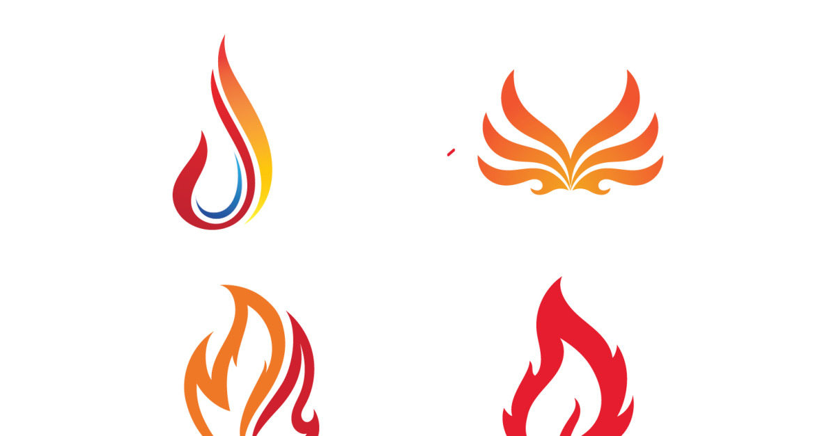 Fire Burn flame hot logo vector element design v11