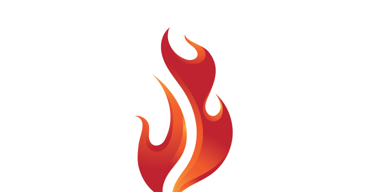 Fire Burn flame hot logo vector element design v4