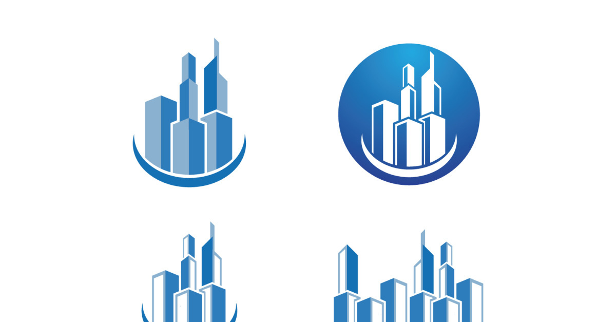 Logo di design della linea di città moderna o elemento vettoriale v13