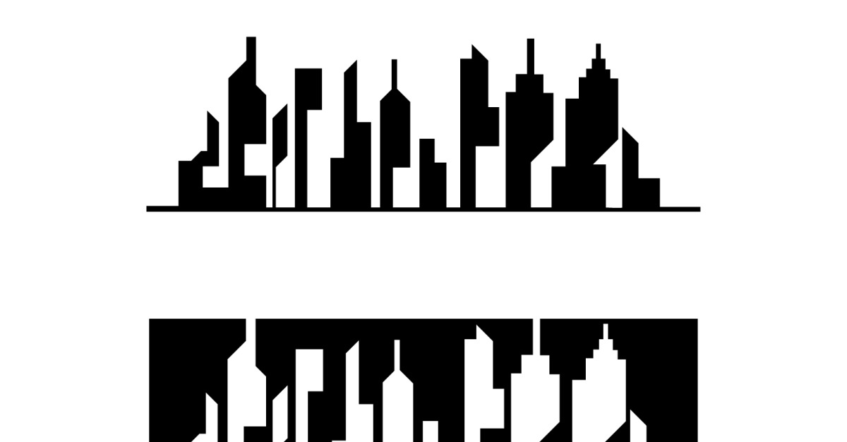 Modern city line building design logo or element vector v15