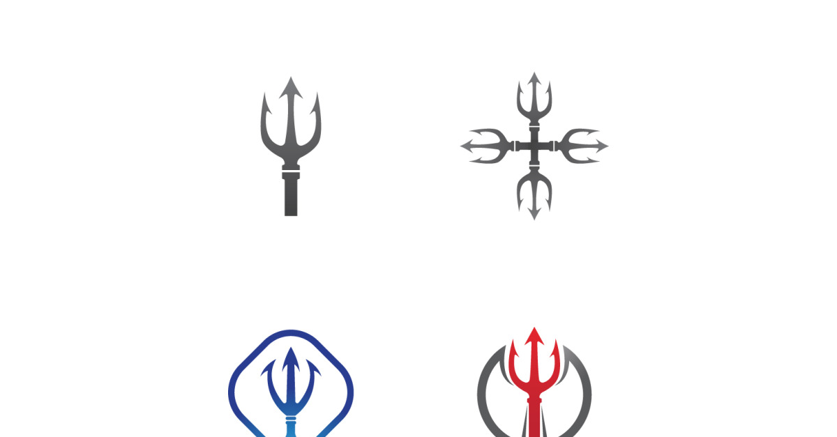 Sword and Magic trident trisula vector logo design element v18