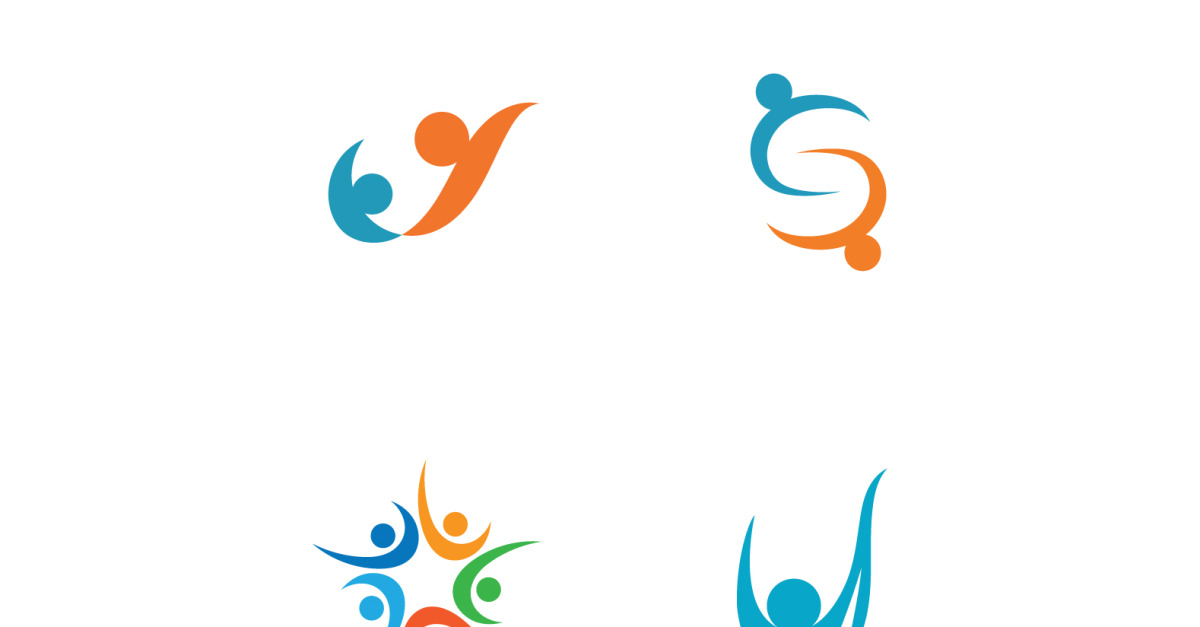 Community group and family care or adoption logo vector v36