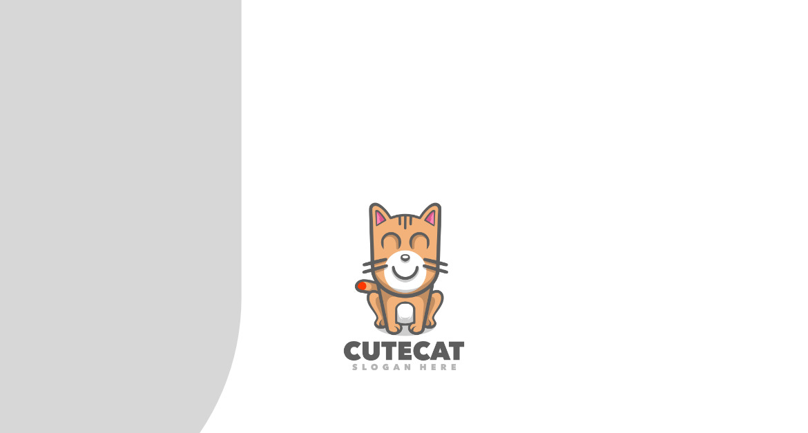 Cat cute mascot logo template #328858 - TemplateMonster