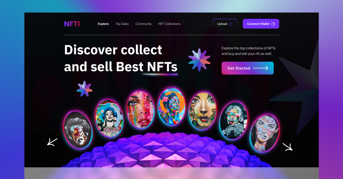 NFT Website Hero Section UI Template 04 - TemplateMonster