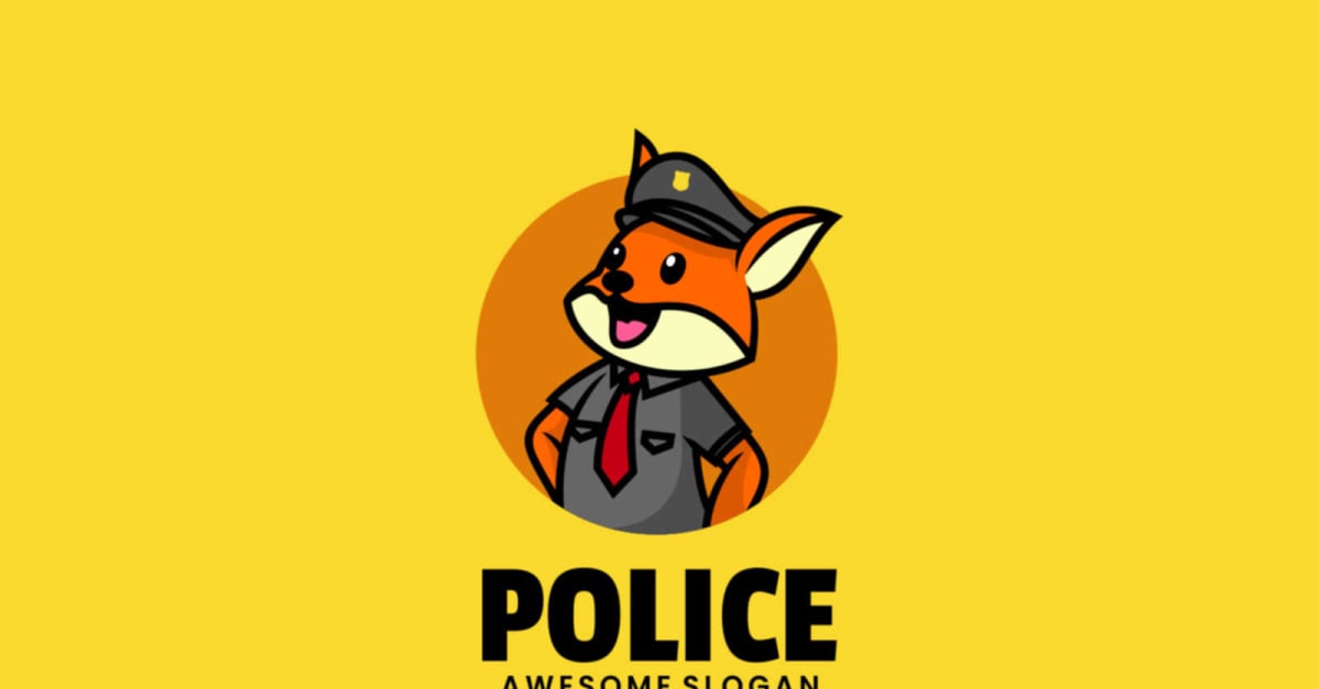 Police Fox Mascot Cartoon Logo #328839 - TemplateMonster