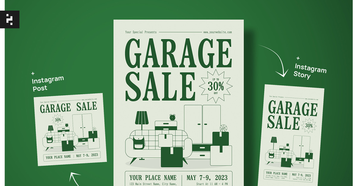 Minimaler Flohmarkt-Flyer #328902 - TemplateMonster