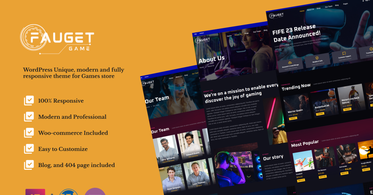 Fauget Games - Tema de WordPress para tienda de videojuegos