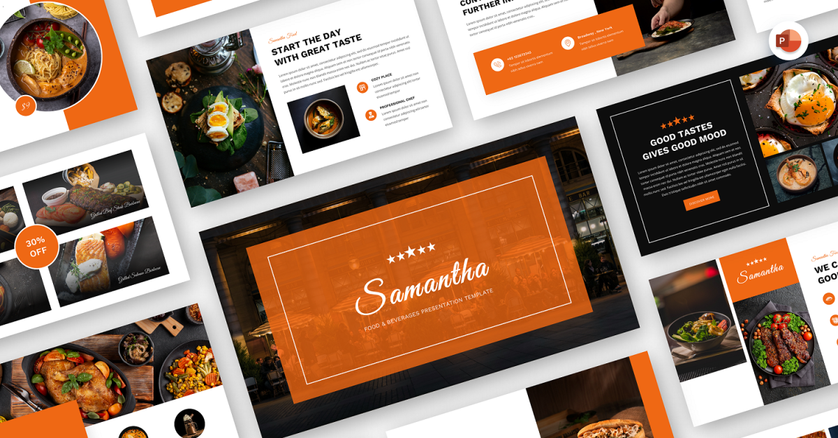 Samantha - Plantilla de PowerPoint para Alimentos y Bebidas