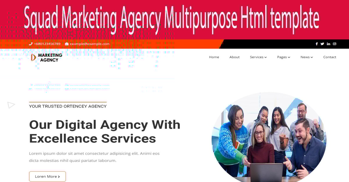 Squad Marketing Agency Multipurpose Html template