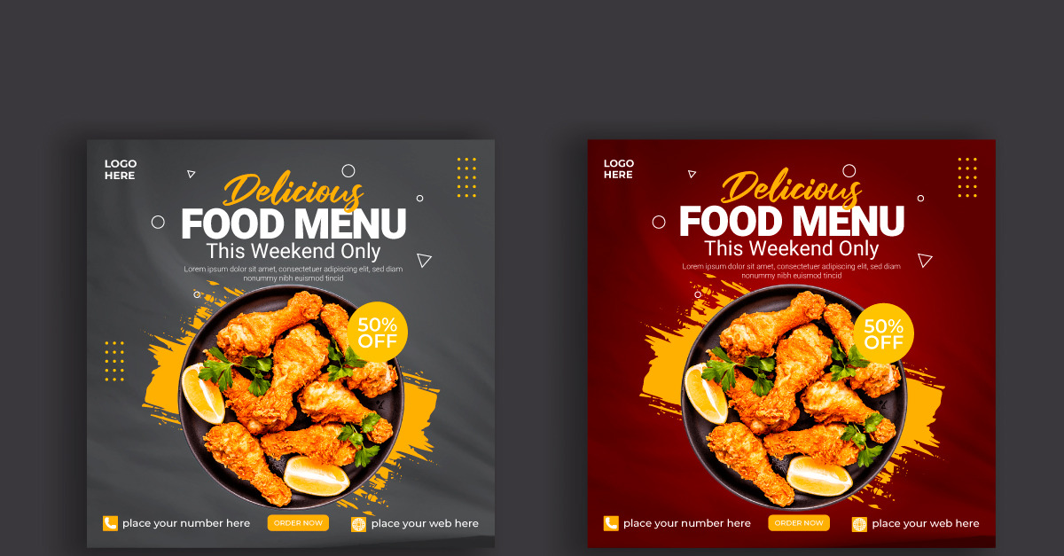 Fast food restaurant business marketing social media post orfood banner ...