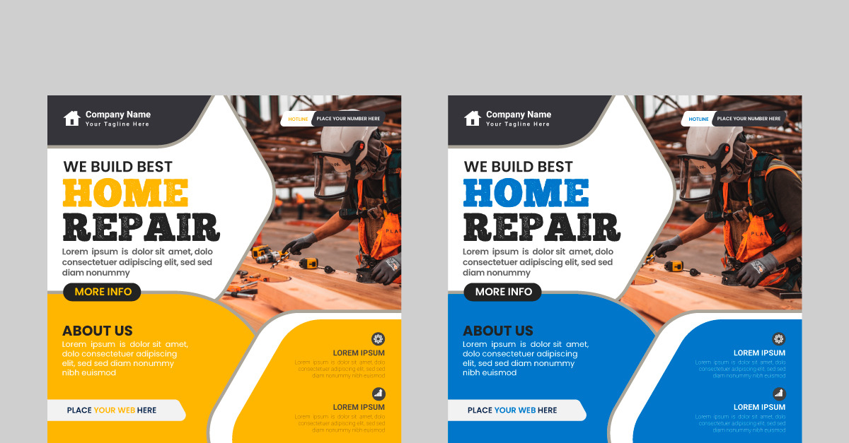Vector handyman home repair social media post home service post design