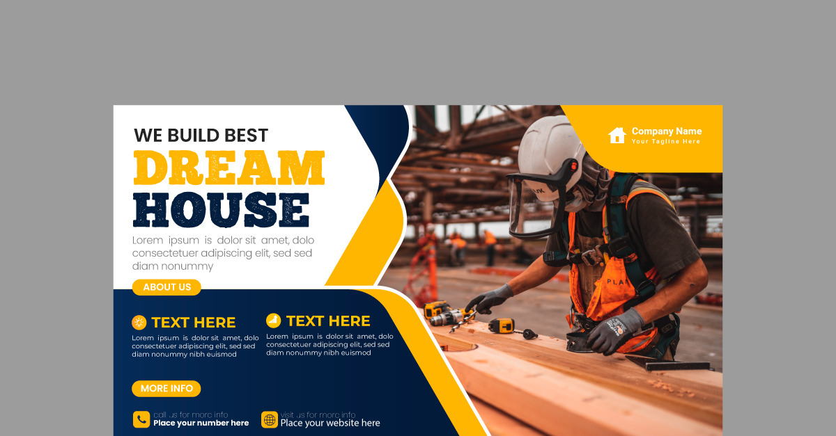 Vector handyman home repair web banner social media post home service post