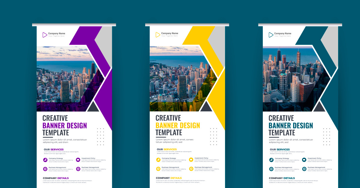 Vector roll up display standee banner and business rack card or dl ...