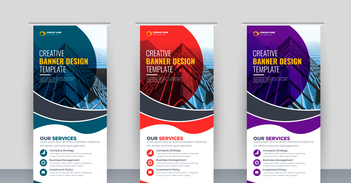 Corporate stand roll up banner and pull up banner design