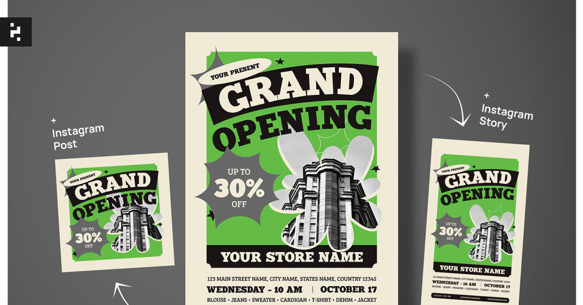 Creative Store Grand Opening Flyer #329759 - TemplateMonster