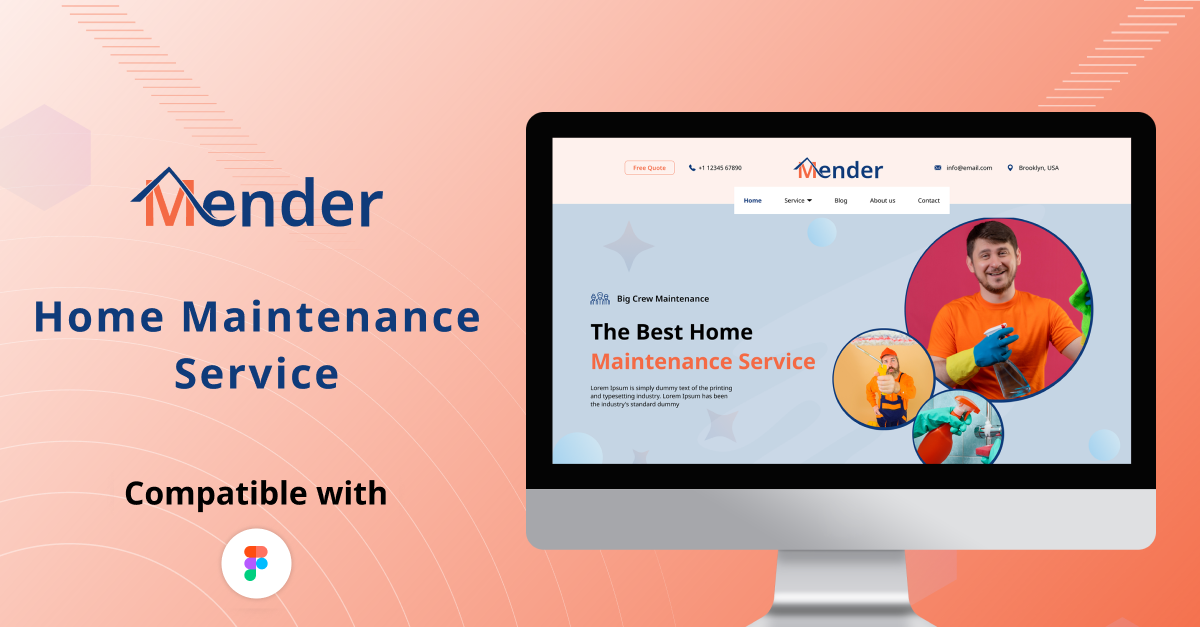 Mender - Home Maintenance Service Landing Page UI Kit