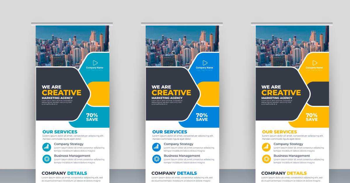 Professional modern corporate stand roll up banner and pull up banner ...