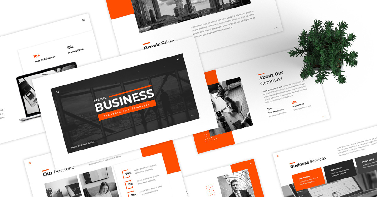 Modello Powerpoint aziendale speciale - TemplateMonster