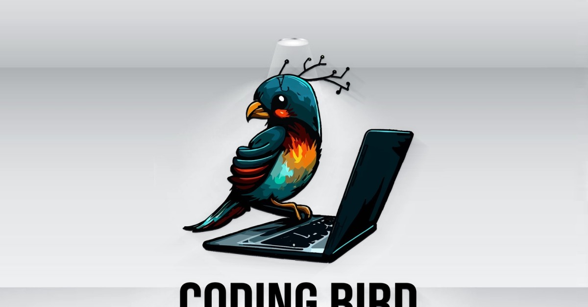 Coding Bird Logo Template For Programming And IT Business Vector File